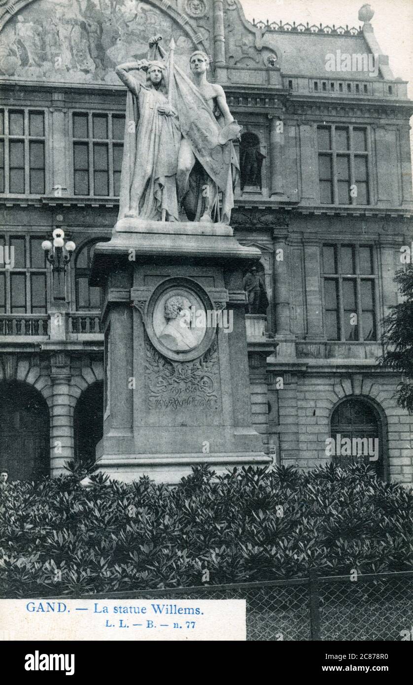 Ghent (Gand), Belgium - Monument to Jan Frans Willems (1793-1846) by ...