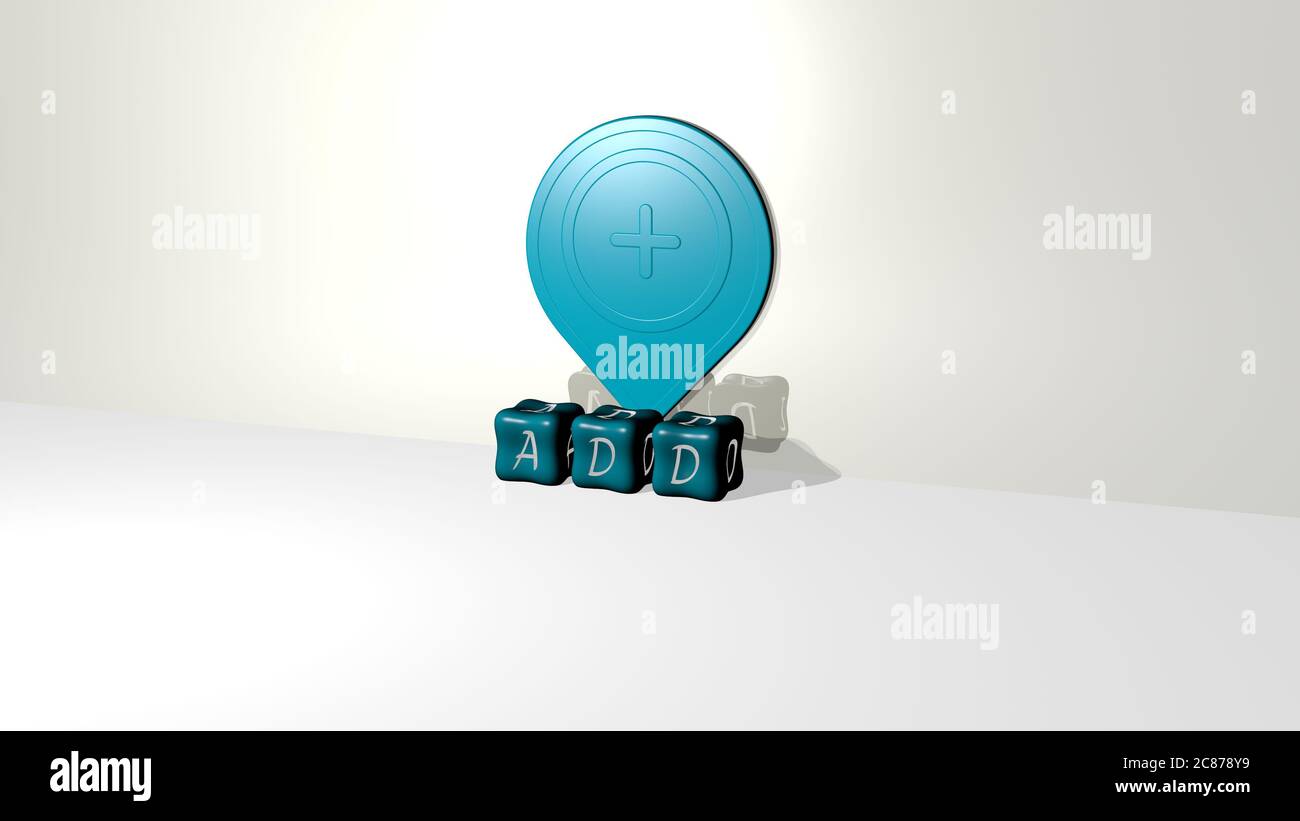 3D representation of ADD with icon on the wall and text arranged by ...