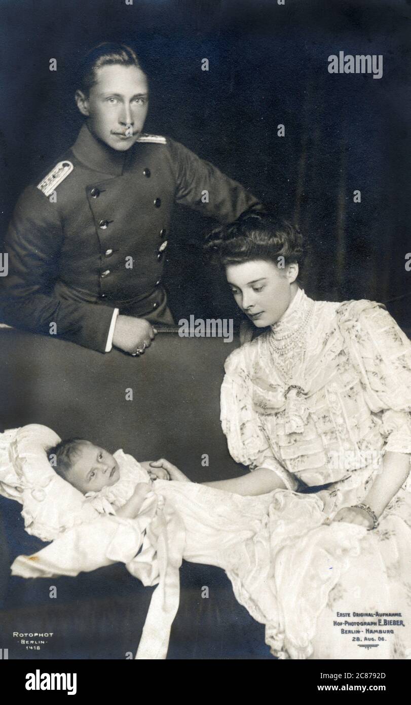 German Crown Prince Wilhelm (1882-1951), his wife Duchess Cecilie of ...