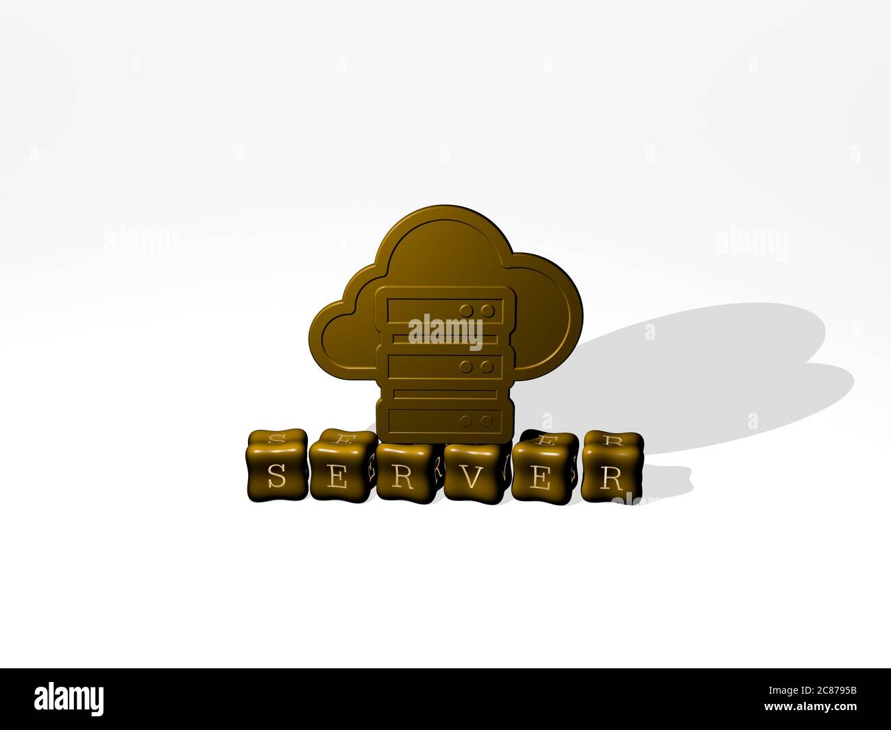 3D graphical image of SERVER vertically along with text built by ...