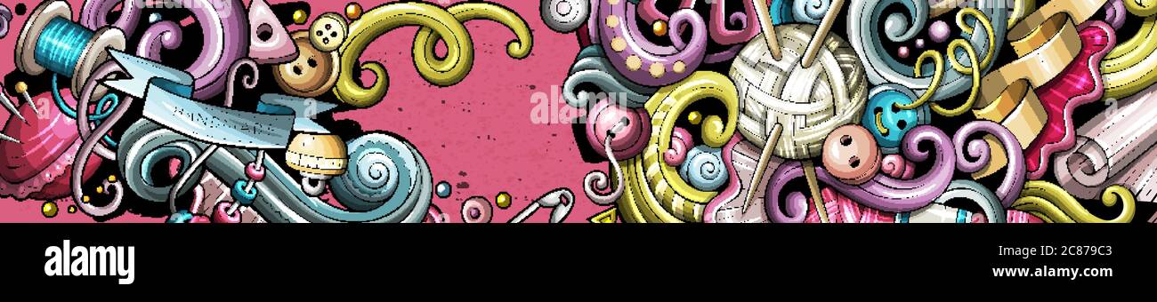 Handmade hand drawn doodle banner. Cartoon detailed flyer Stock Vector ...
