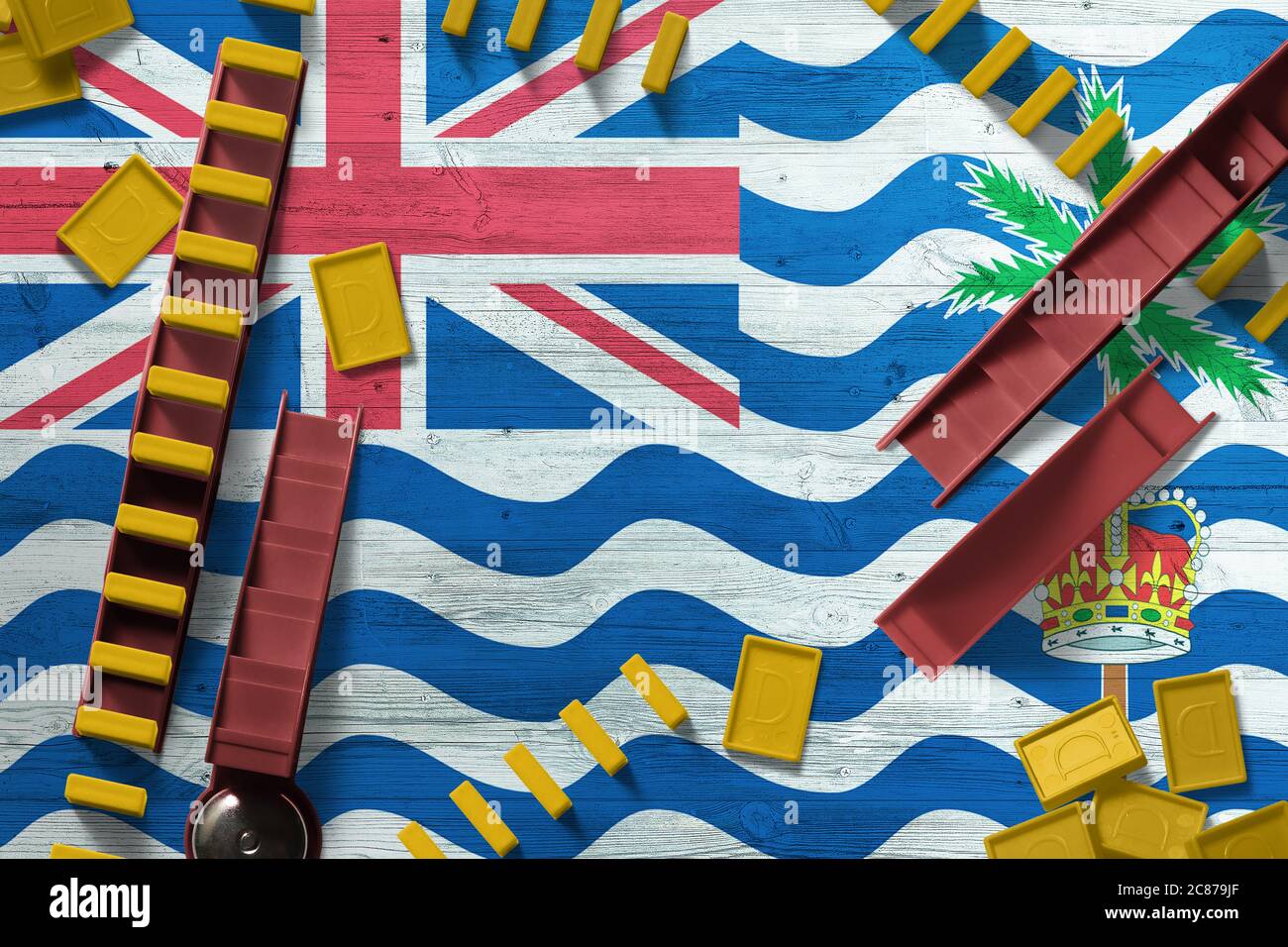 British Indian Ocean Territory flag with national background with ...