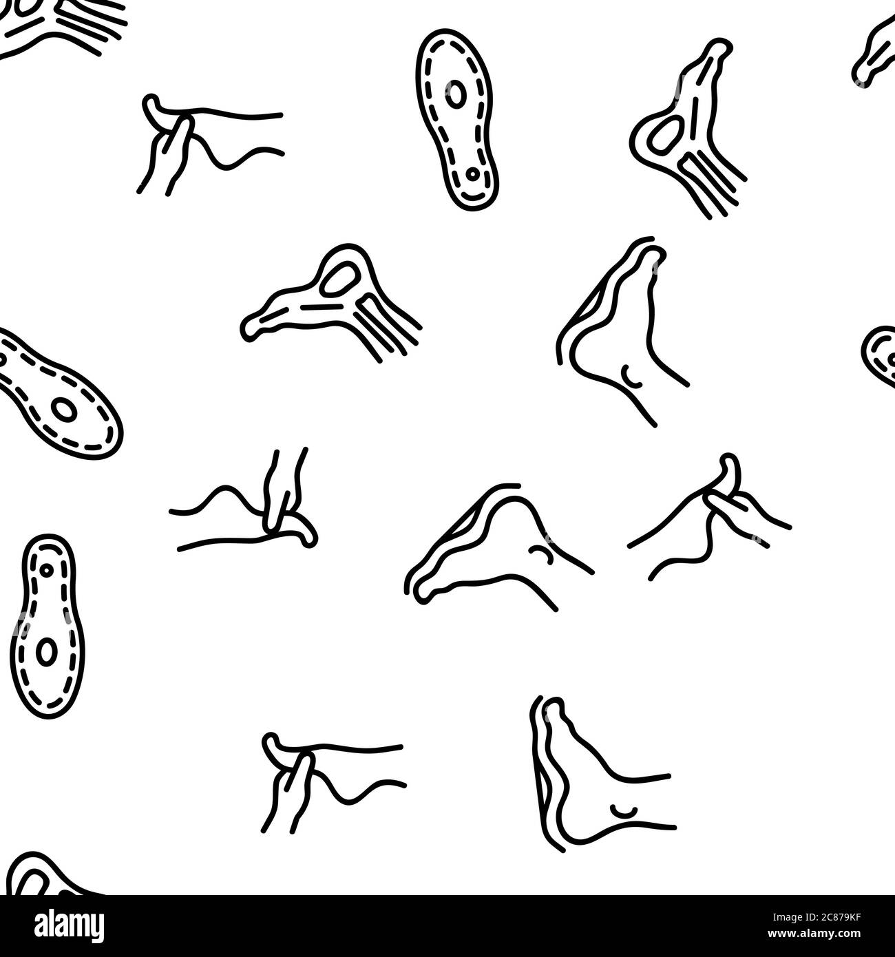 Foot Human Body Part Vector Seamless Pattern Stock Vector Image & Art ...
