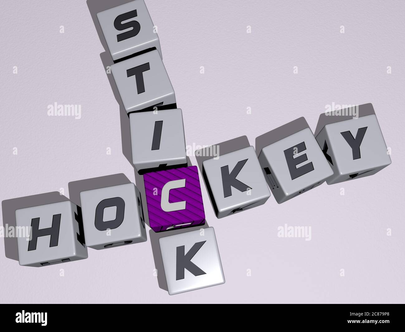 combination of HOCKEY STICK built by cubic letters from the top ...