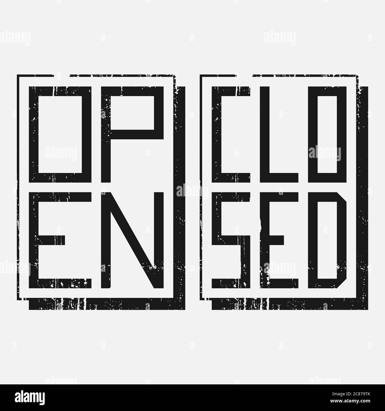 Textured 3d signs with inscriptions "Open" and "Closed Stock Vector ...