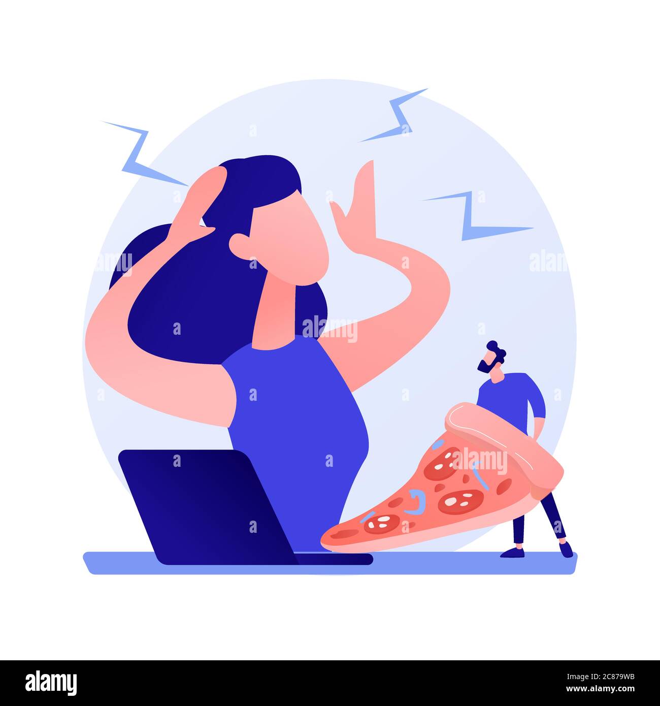 Stress eating junk food Stock Vector Images - Alamy