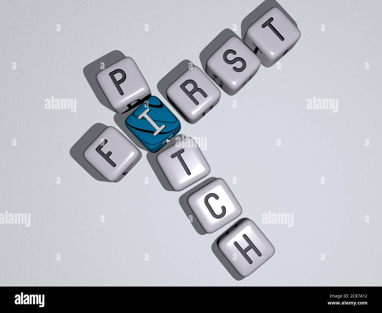 FIRST PITCH combined by dice letters and color crossing for the related ...