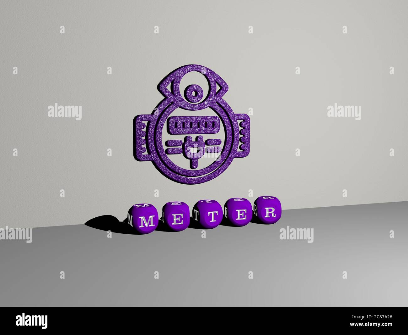 3D graphical image of METER vertically along with text built by ...
