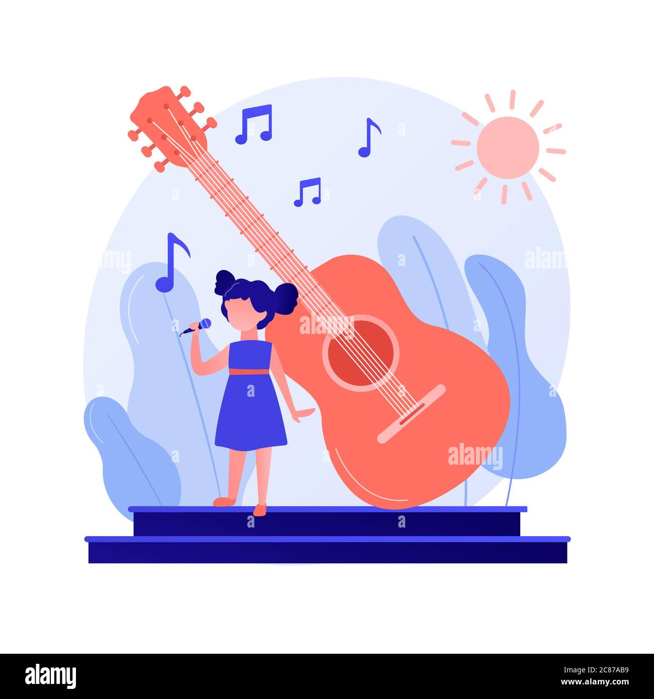 Popular singer in solo performance vector concept metaphor Stock Vector ...