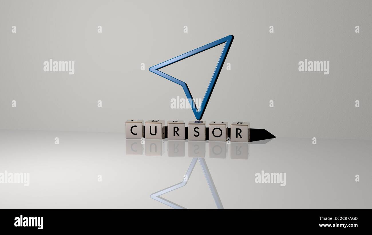 3D graphical image of CURSOR vertically along with text built by ...