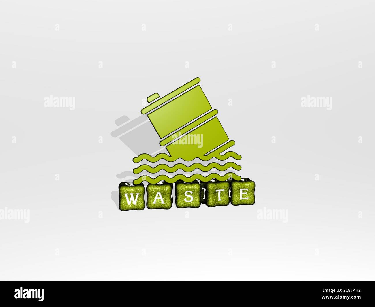3D graphical image of WASTE vertically along with text built by ...