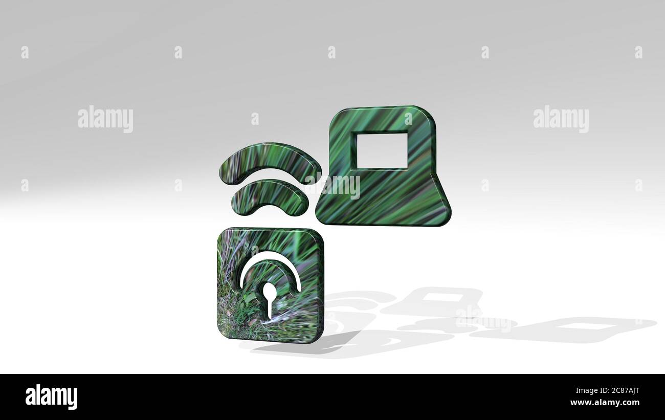 BEACON REMOTE LAPTOP made by 3D illustration of a shiny metallic ...