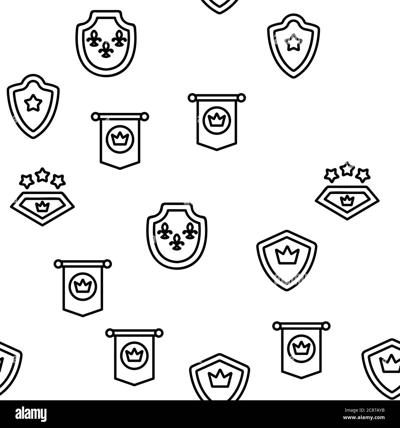 Blazon Shield Shapes Vector Seamless Pattern Stock Vector Image & Art ...