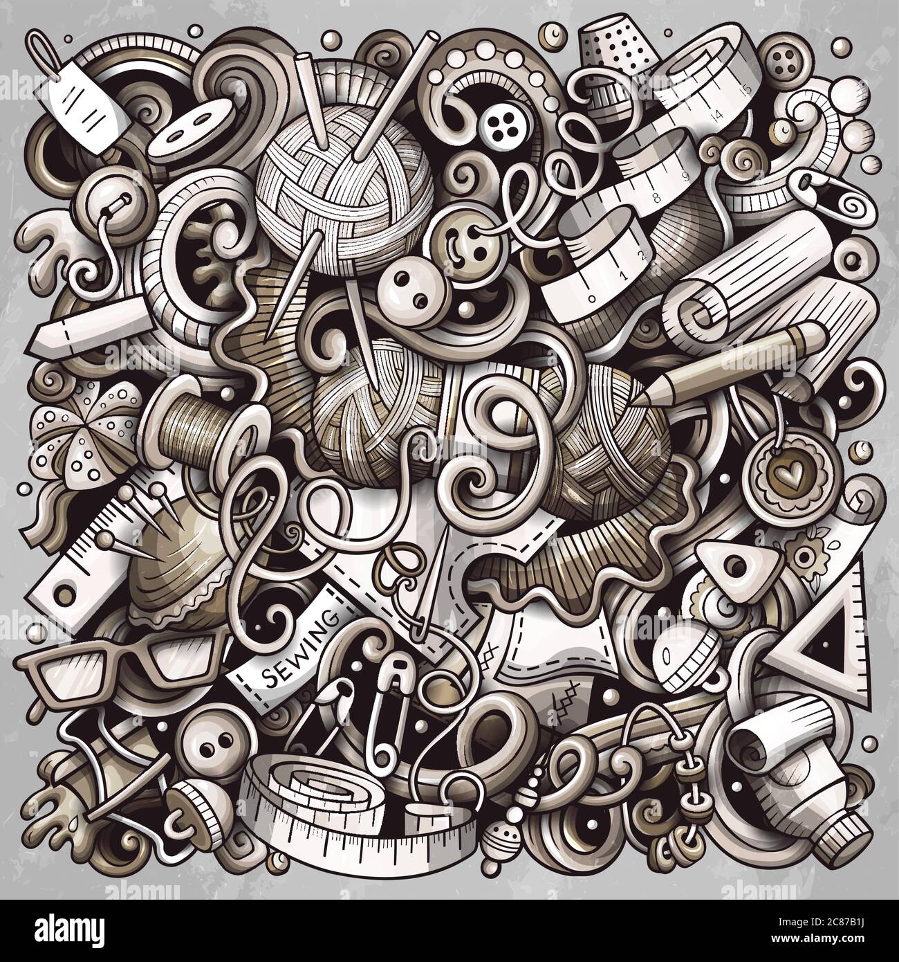 Hand Made hand drawn vector doodles illustration. Handmade poster ...