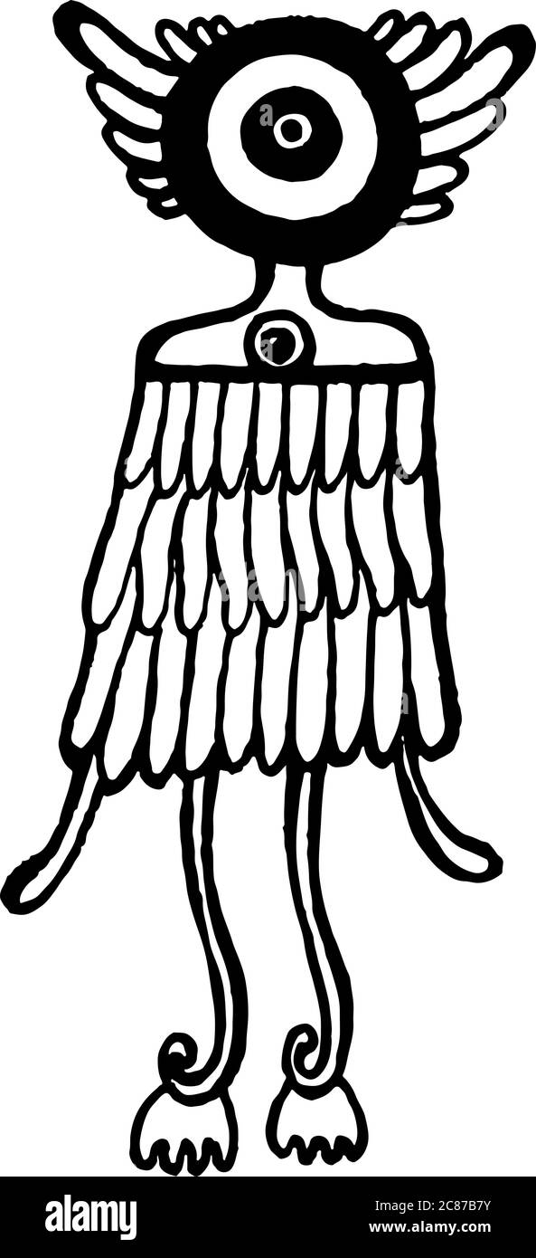 Fairy tales coloring page with girl alien. Cartoon funny vector art ...