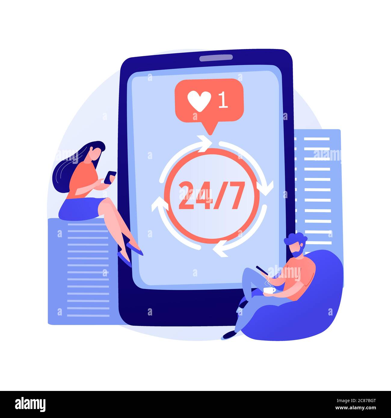 Social media addiction vector concept metaphor Stock Vector Image & Art ...
