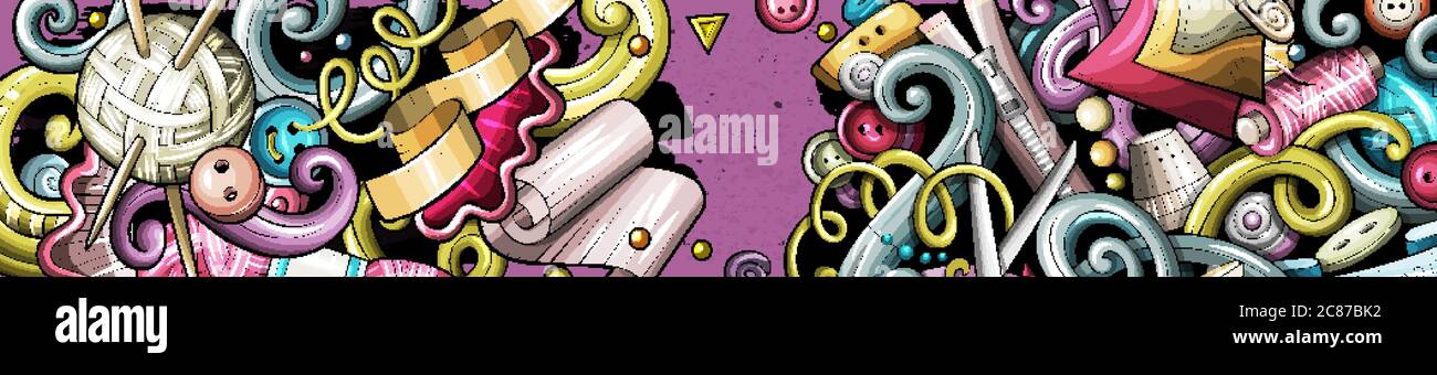 Handmade hand drawn doodle banner. Cartoon detailed flyer Stock Vector ...