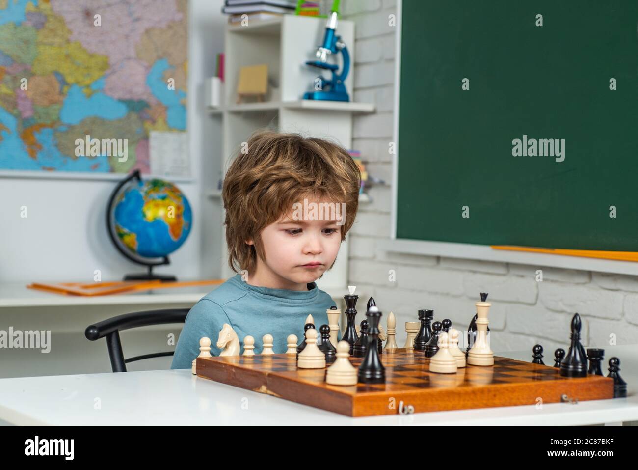 Chess, success and winning. Preschooler or schoolboy, Kids early ...