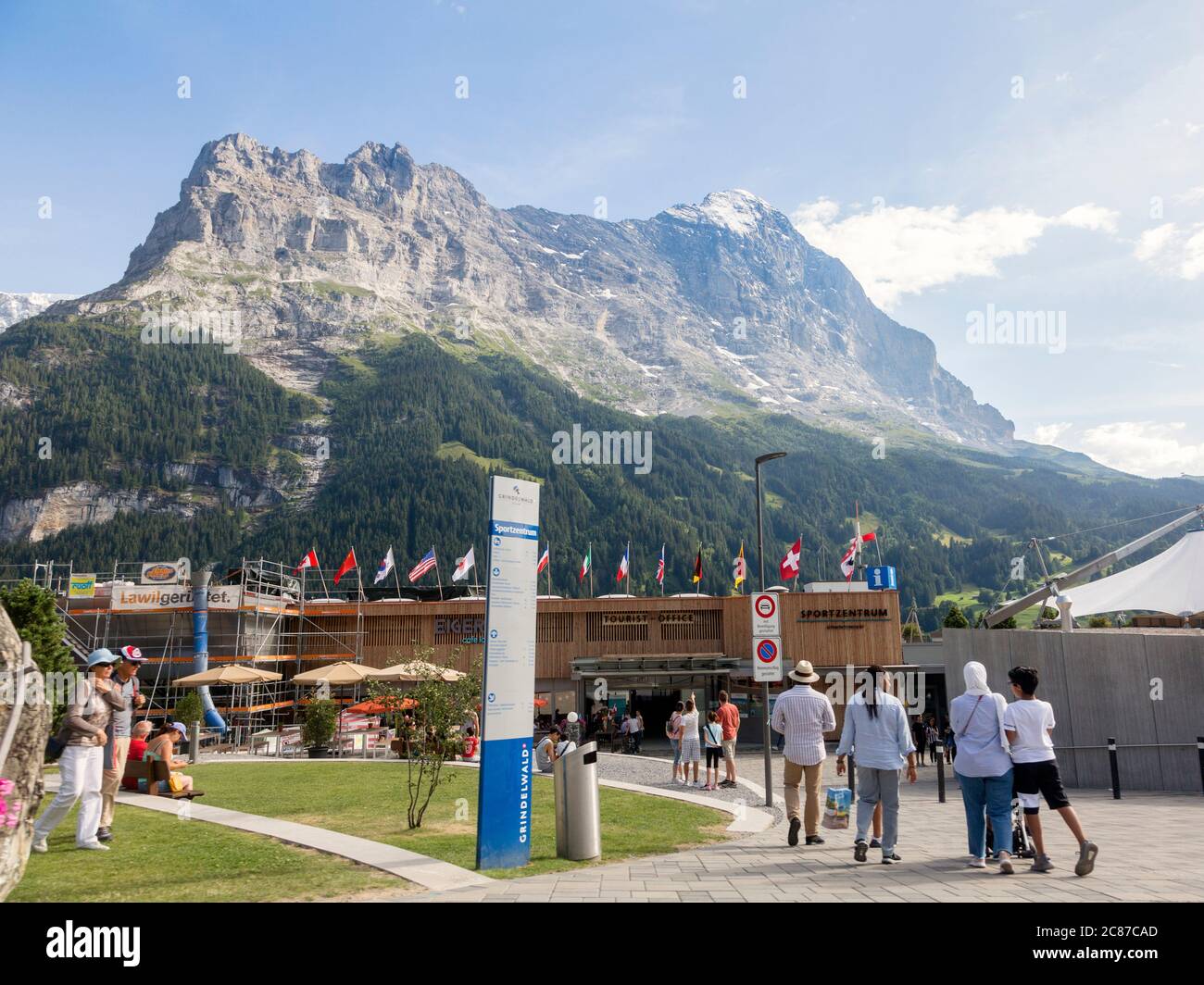 Eiger, Switzerland - 01/8/2019: View of the Eiger mountain North Face ...