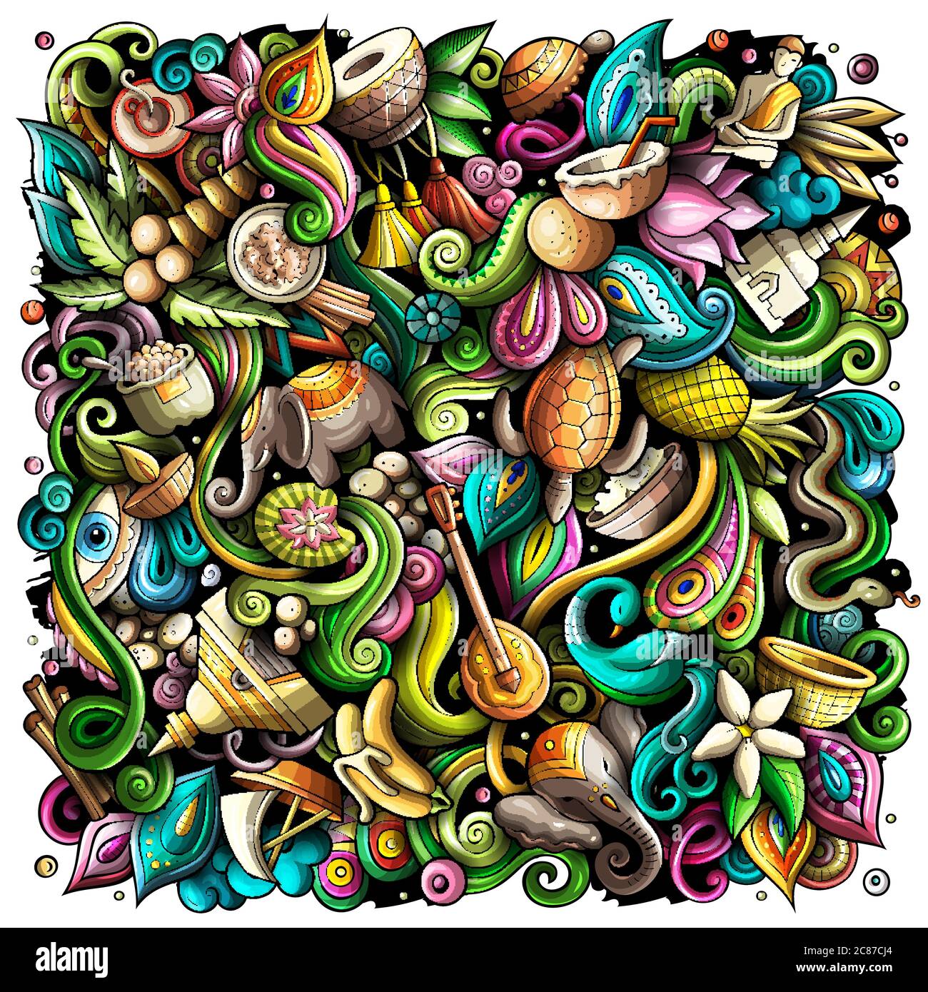 India hand drawn vector doodles illustration. Indian poster design ...