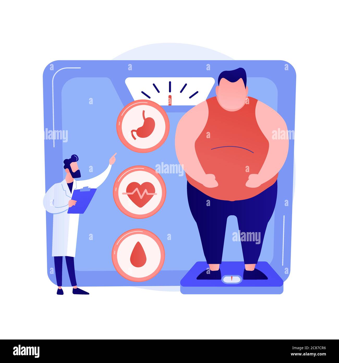 Cartoon doctor obesity patient Cut Out Stock Images & Pictures - Alamy