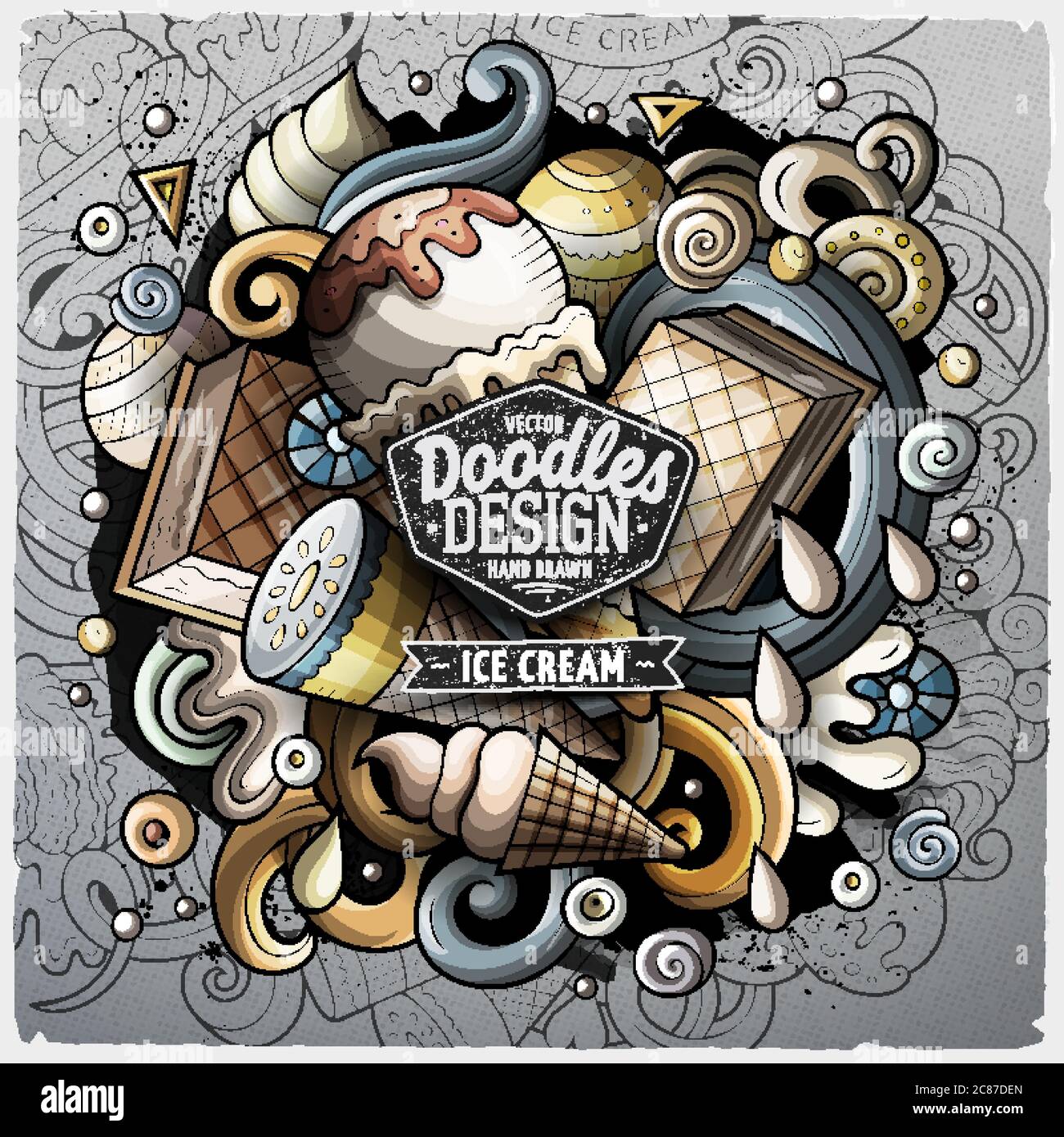 Ice Cream cartoon vector doodle illustration Stock Vector Image & Art ...