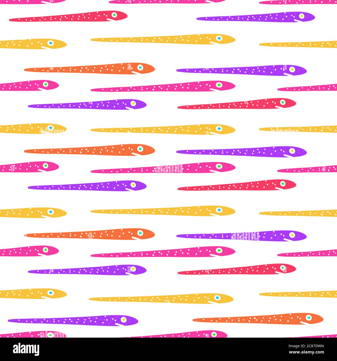 Cartoon style snakes drawing motif seamless pattern design in mixed ...