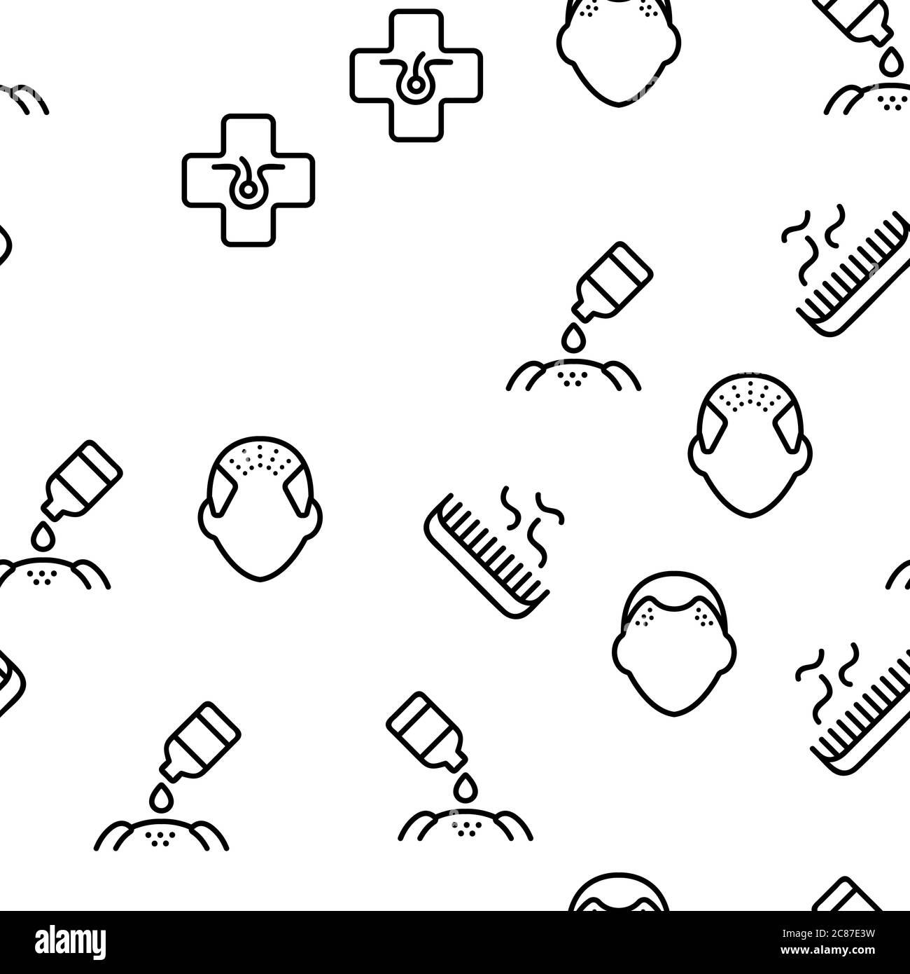 Hair Loss Vector Seamless Pattern Stock Vector Image & Art - Alamy