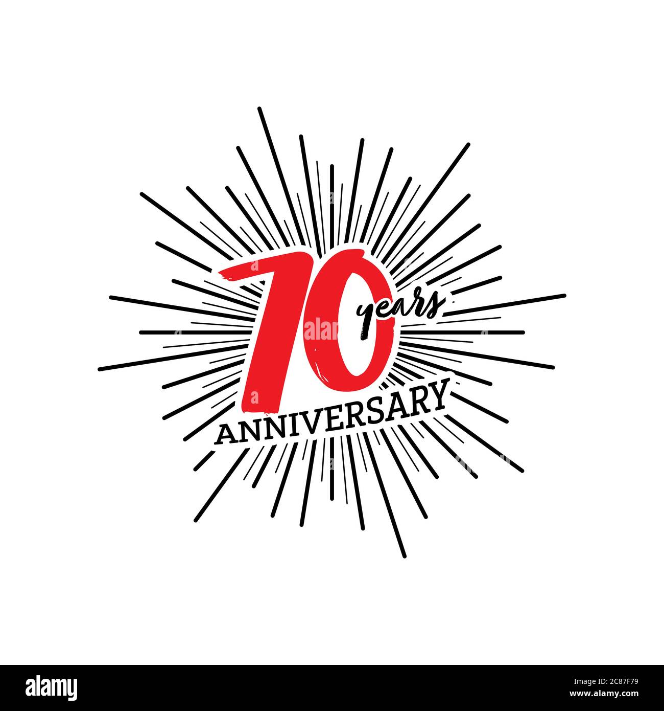 Congratulations on the 70 years anniversary. Editable vector ...