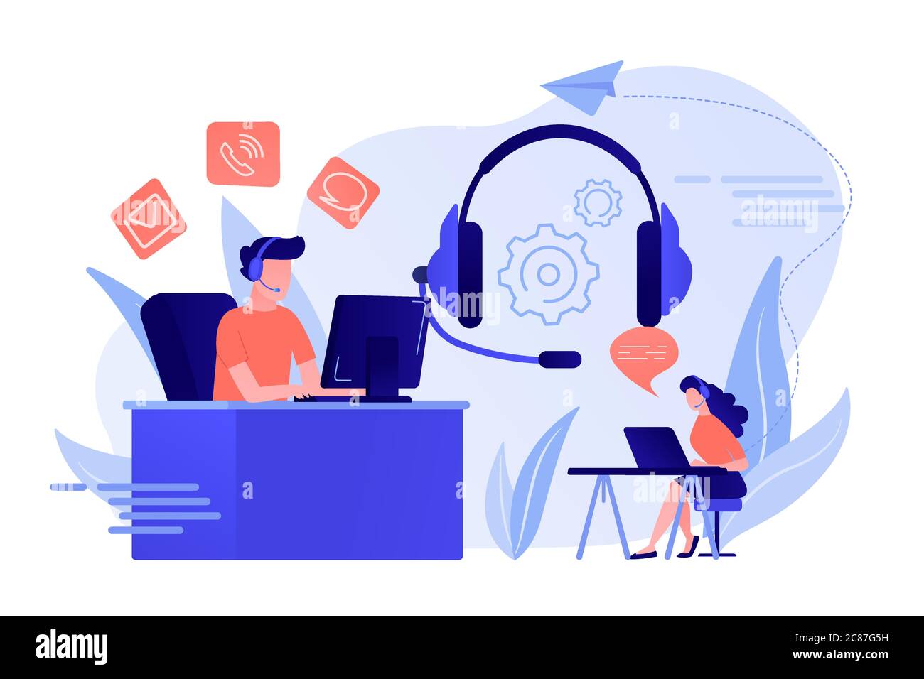 Contact center concept vector illustration Stock Vector Image & Art - Alamy