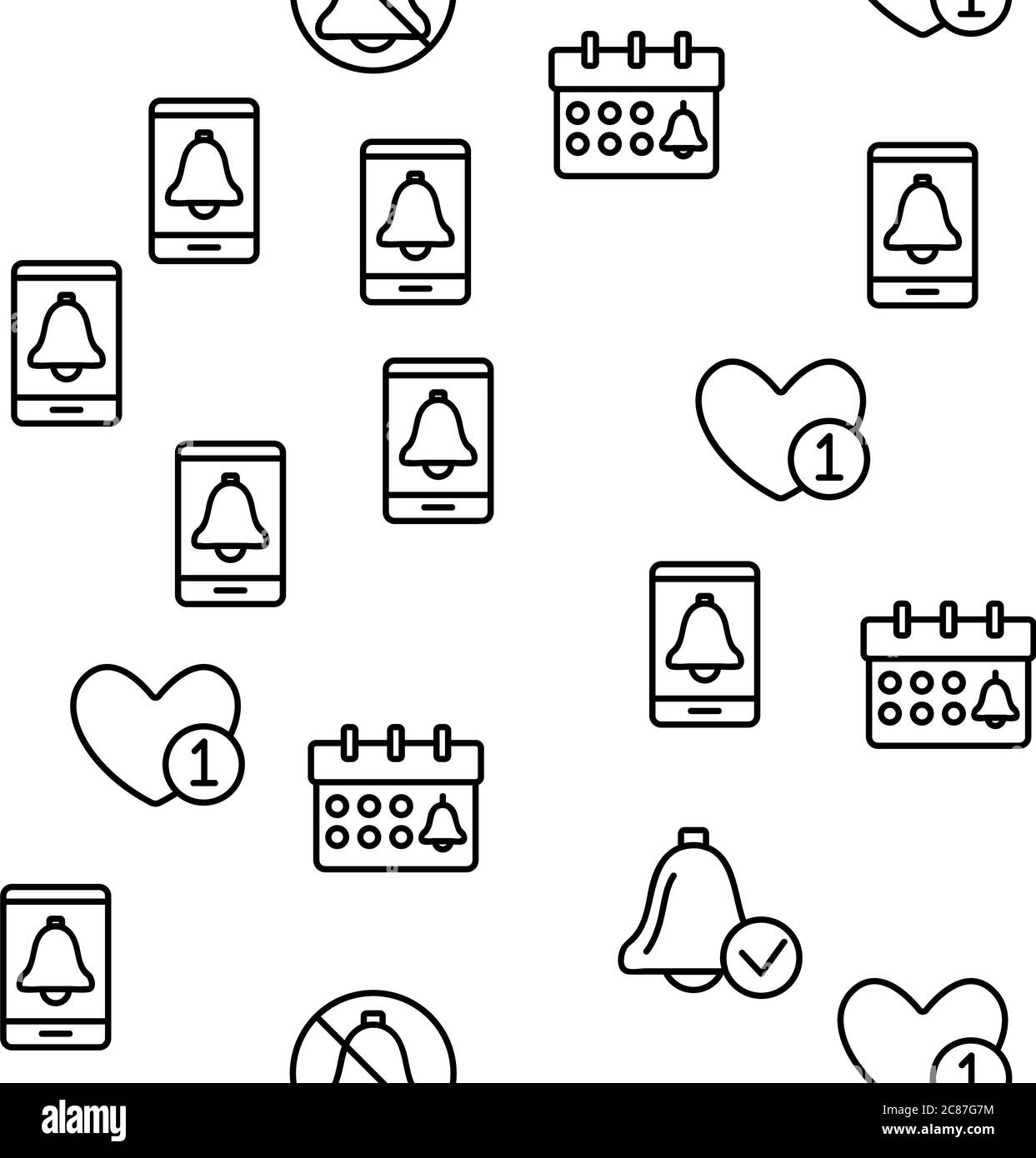 Notification Vector Seamless Pattern Stock Vector Image & Art - Alamy