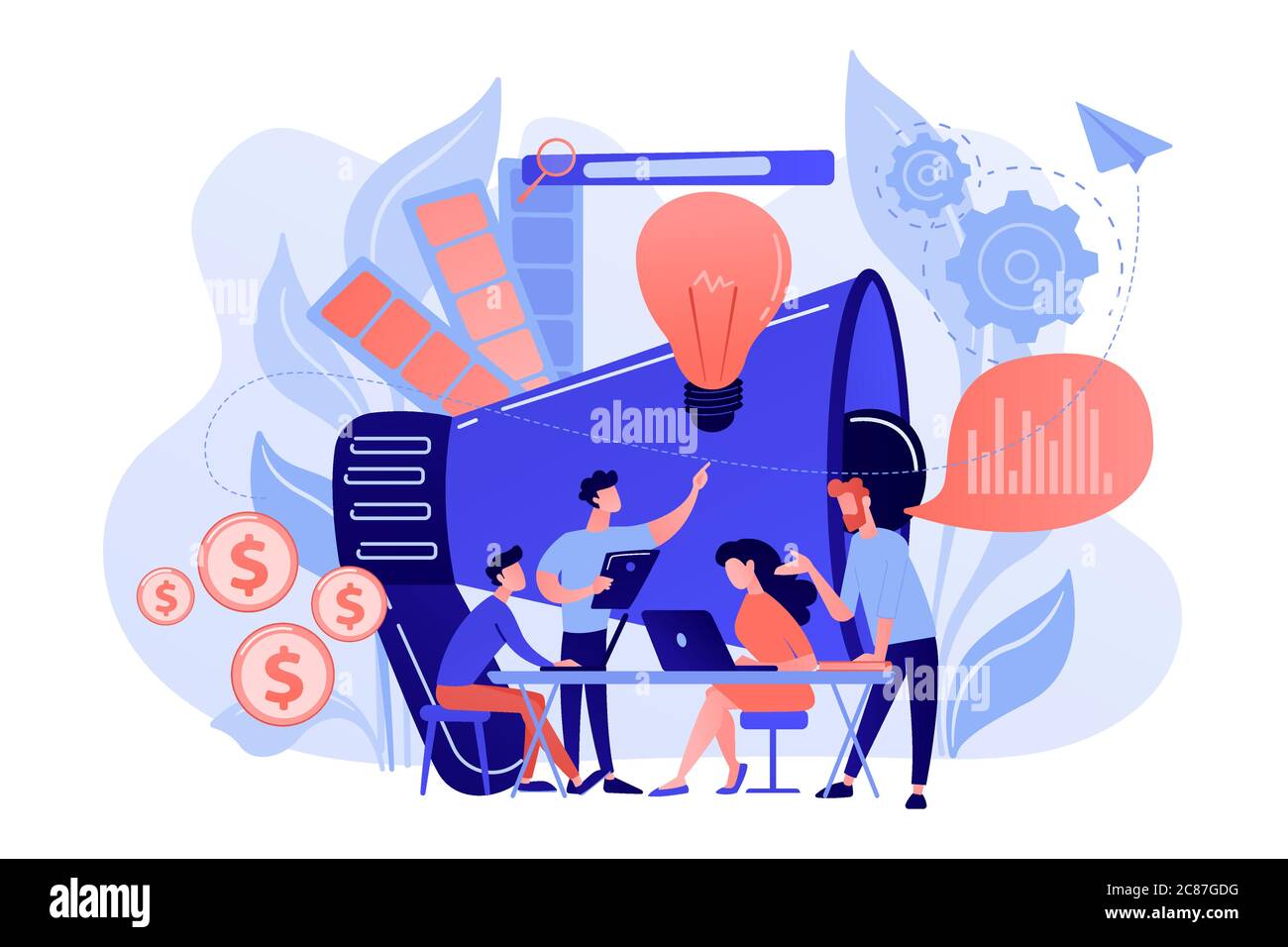 Digital marketing team concept vector illustration Stock Vector Image ...