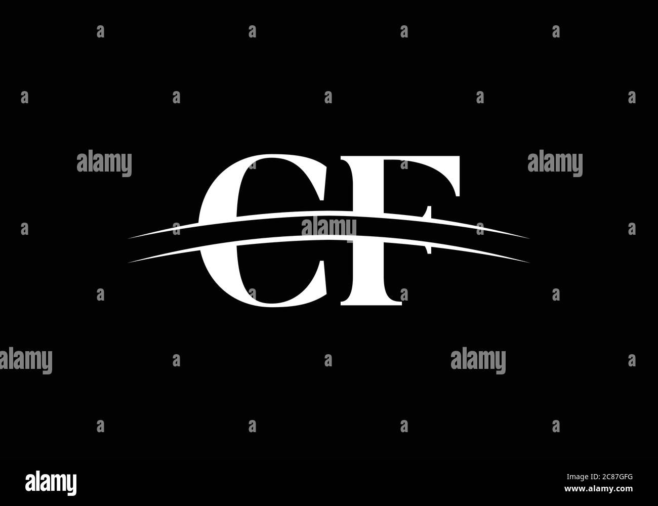 Initial Monogram Letter C F Logo Design Vector Template. C F Letter ...