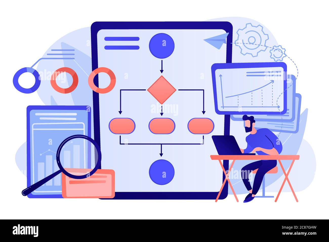 Business process automation BPA concept vector illustration Stock ...