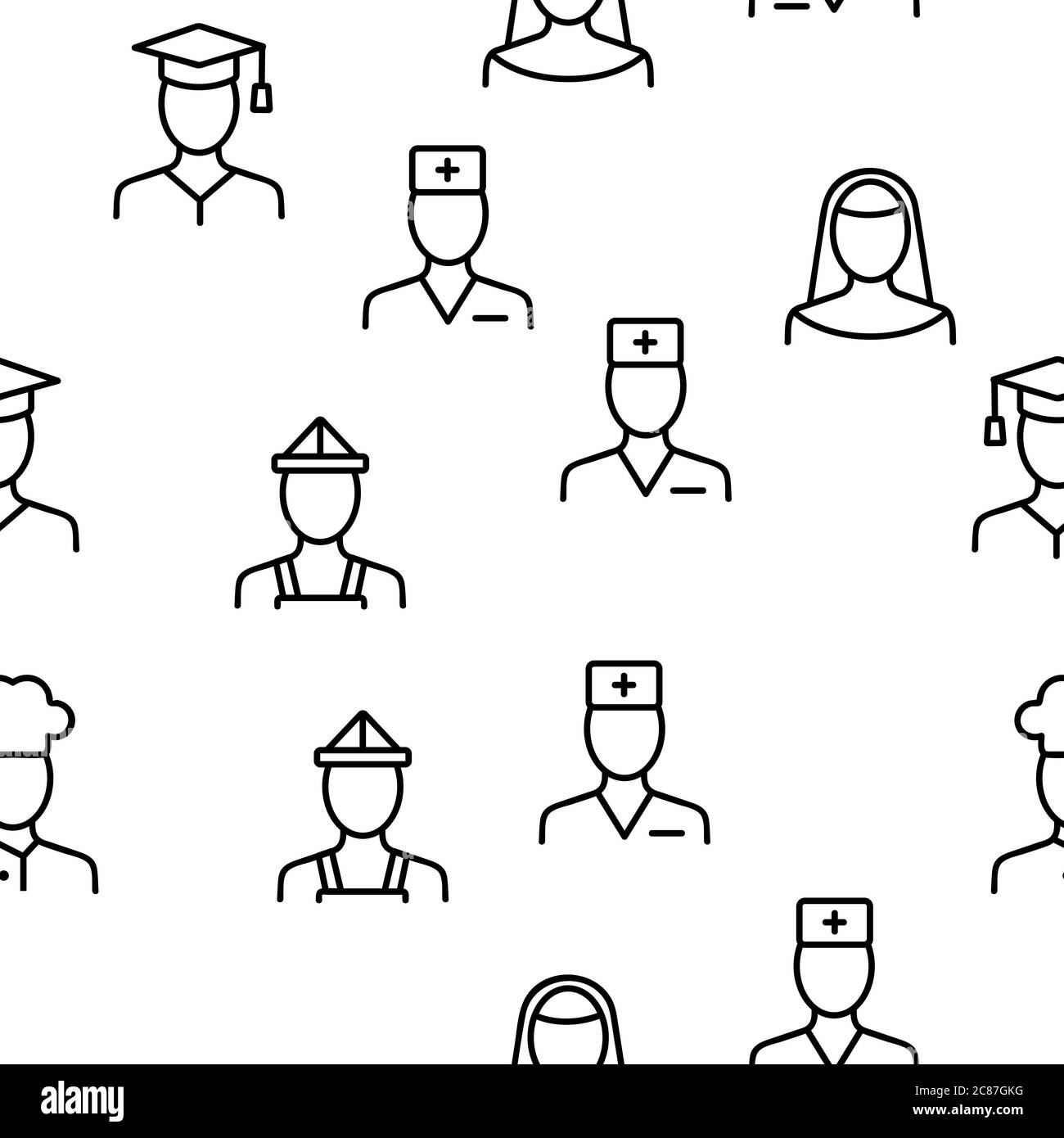 Occupation Vector Seamless Pattern Stock Vector Image & Art - Alamy