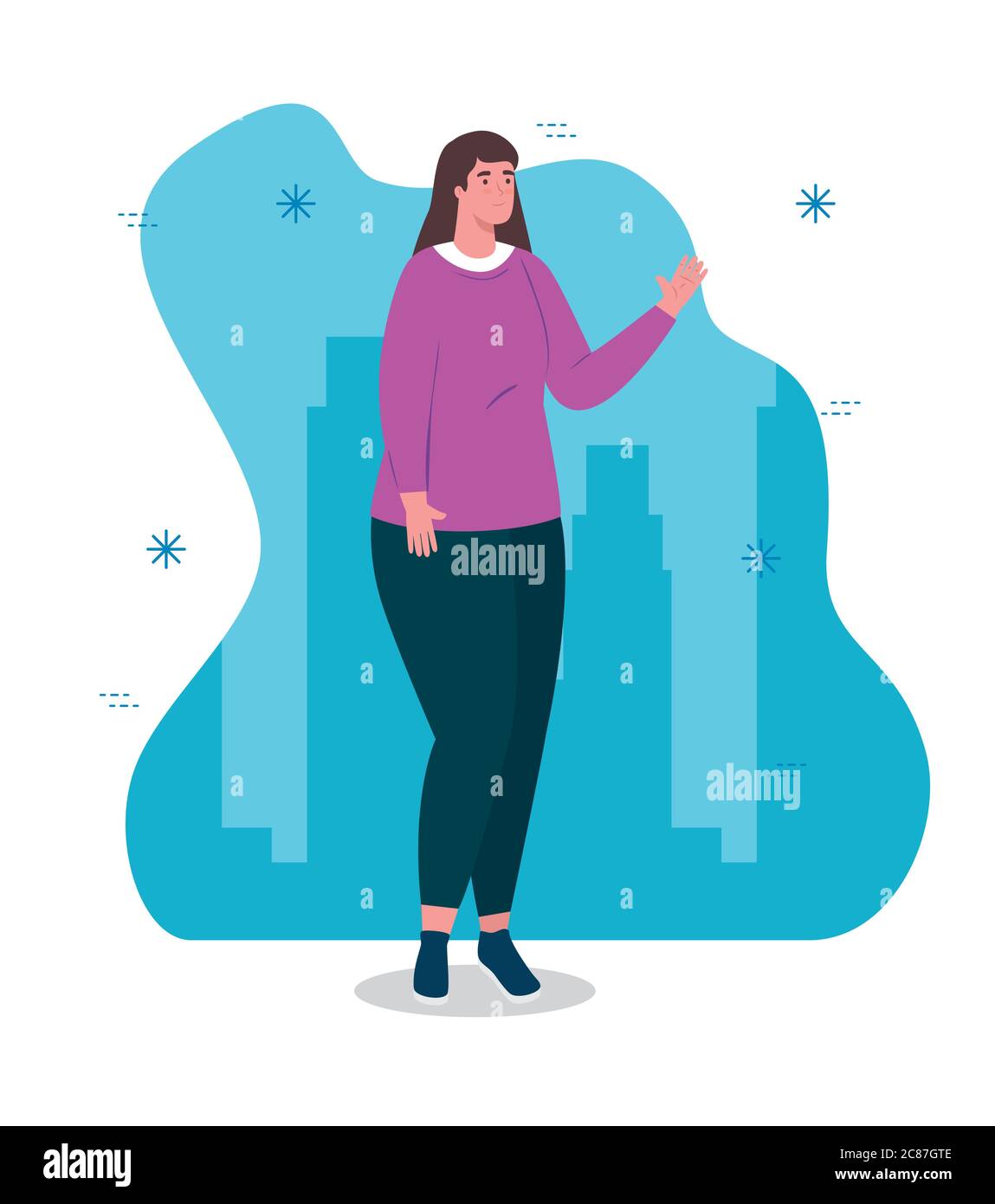 elegant businesswoman standing avatar character Stock Vector Image ...