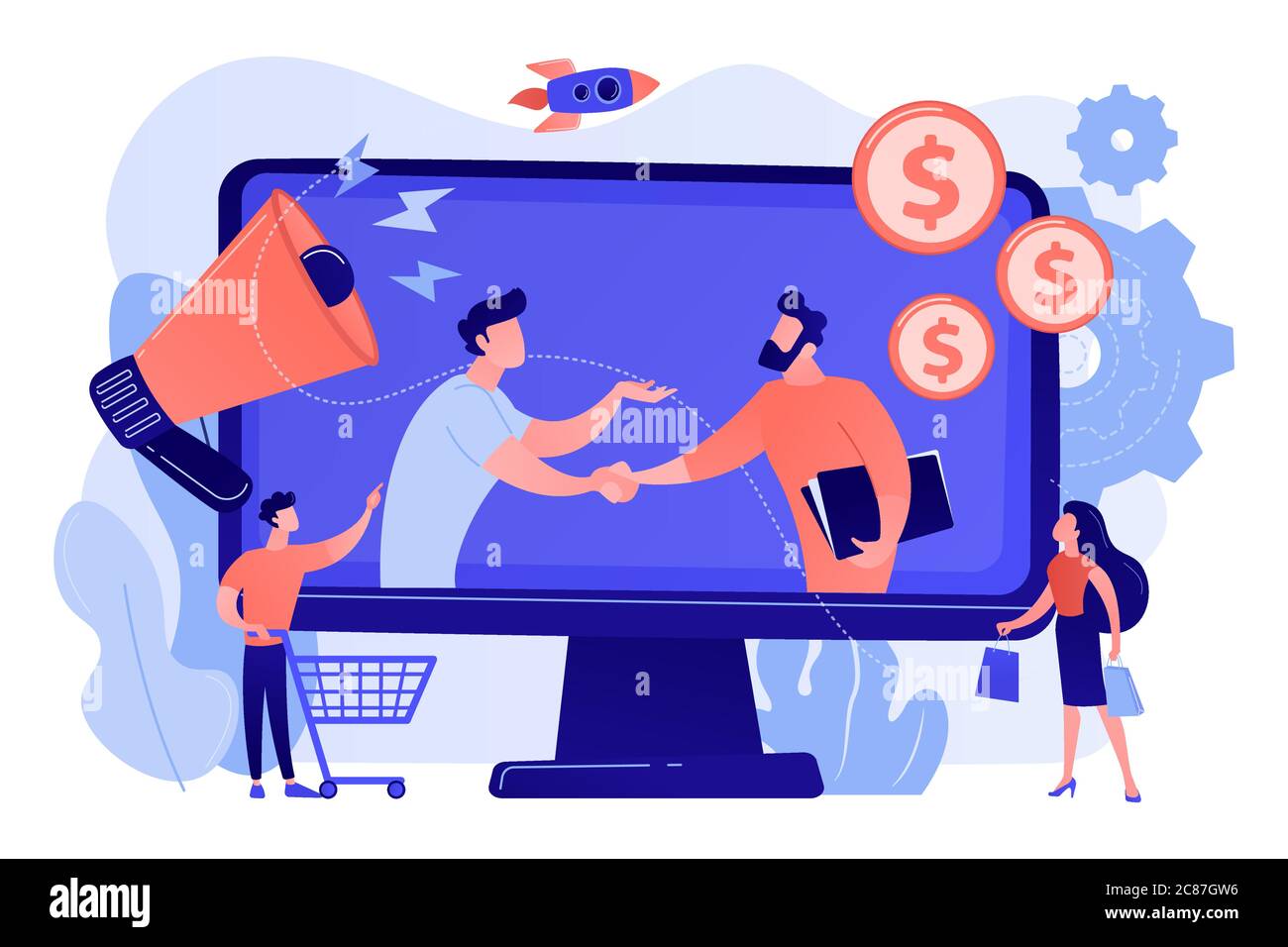 Affiliate marketing concept vector illustration Stock Vector Image ...