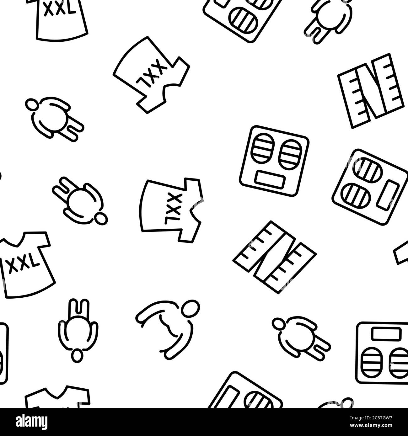 Obesity And Overweight Vector Seamless Pattern Stock Vector Image & Art ...