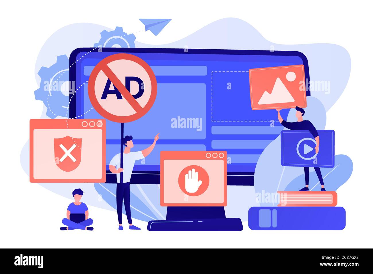 Ad blocking software concept vector illustration Stock Vector Image ...