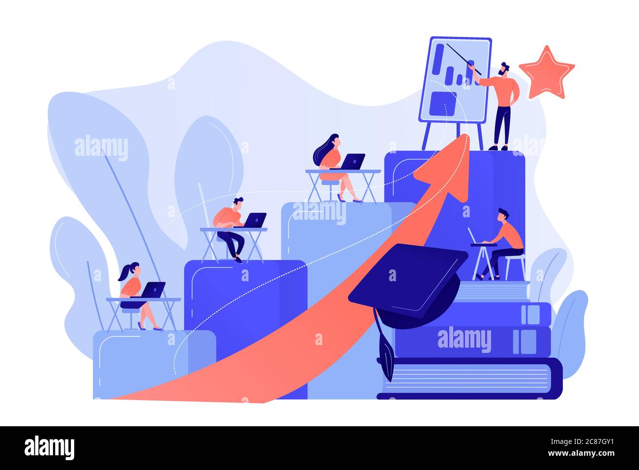 Professional development of teachers concept vector illustration Stock ...