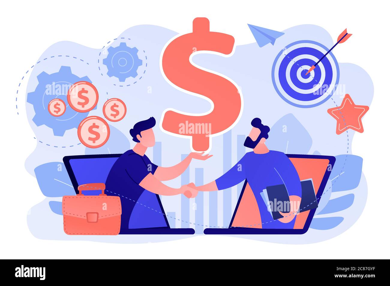 Business-to-business sales concept vector illustration Stock Vector ...