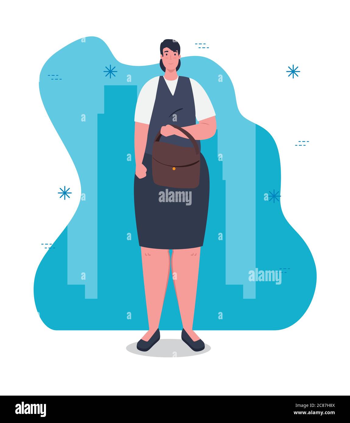 elegant businesswoman standing avatar character Stock Vector Image ...