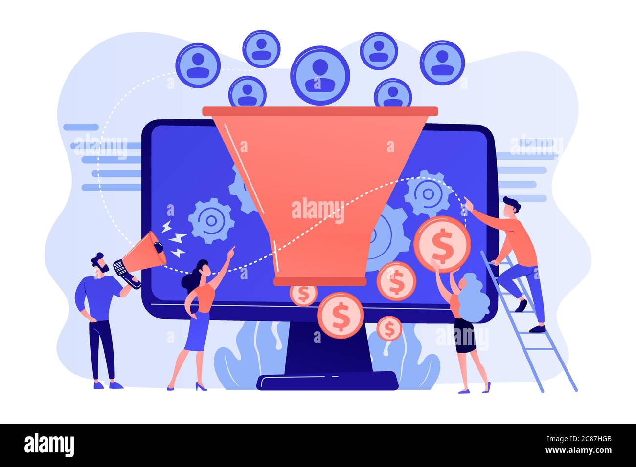 Generating new leads concept vector illustration Stock Vector Image ...