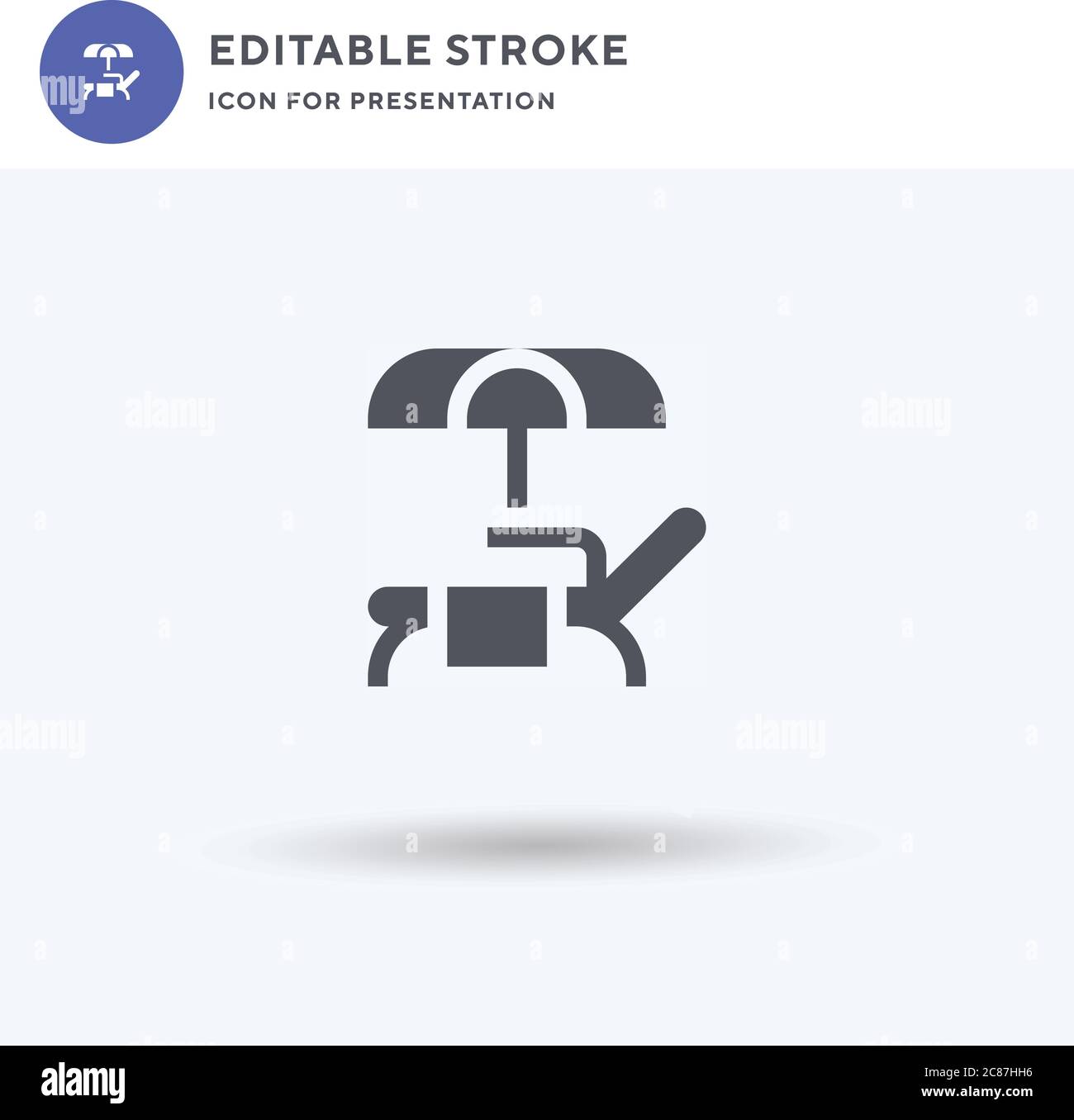 Sunbed icon vector, filled flat sign, solid pictogram isolated on white ...