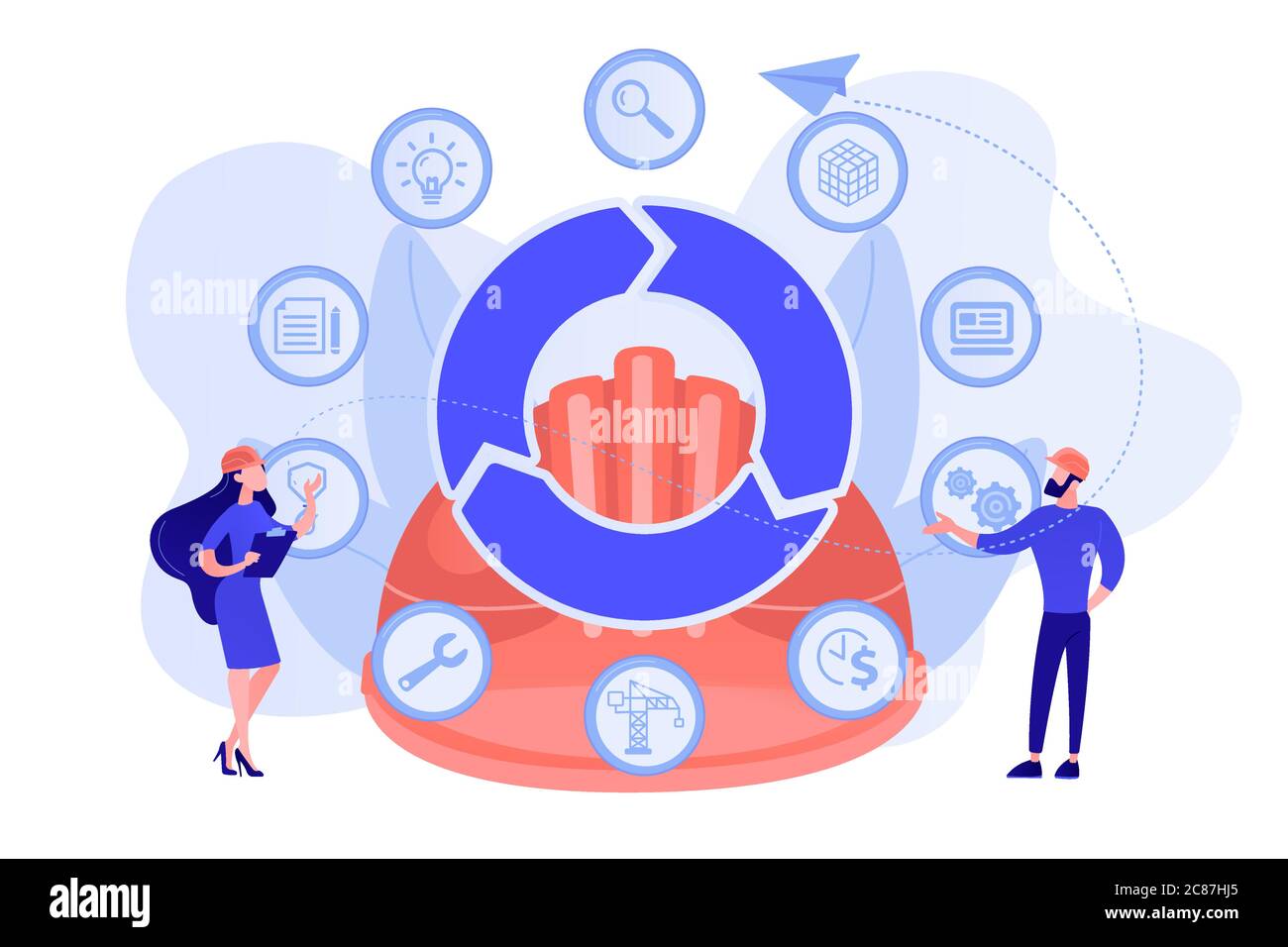 Building Information Modeling Concept Vector Illustration Stock Vector