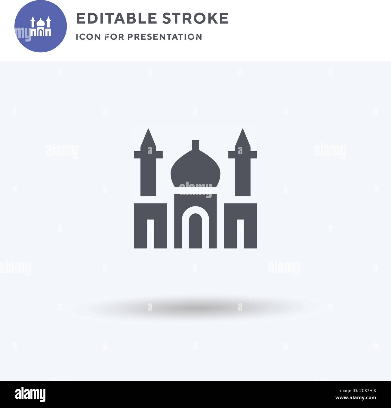 Mosque icon vector, filled flat sign, solid pictogram isolated on white ...