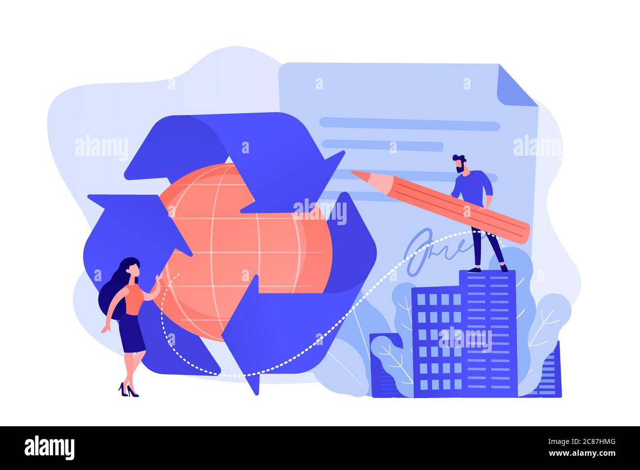 Government mandated recycling concept vector illustration Stock Vector ...