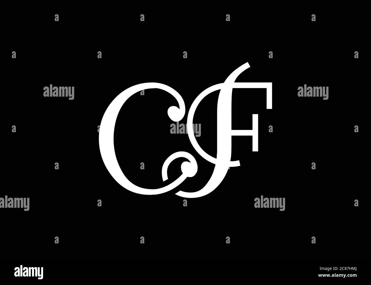 Initial Monogram Letter C F Logo Design Vector Template. C F Letter ...