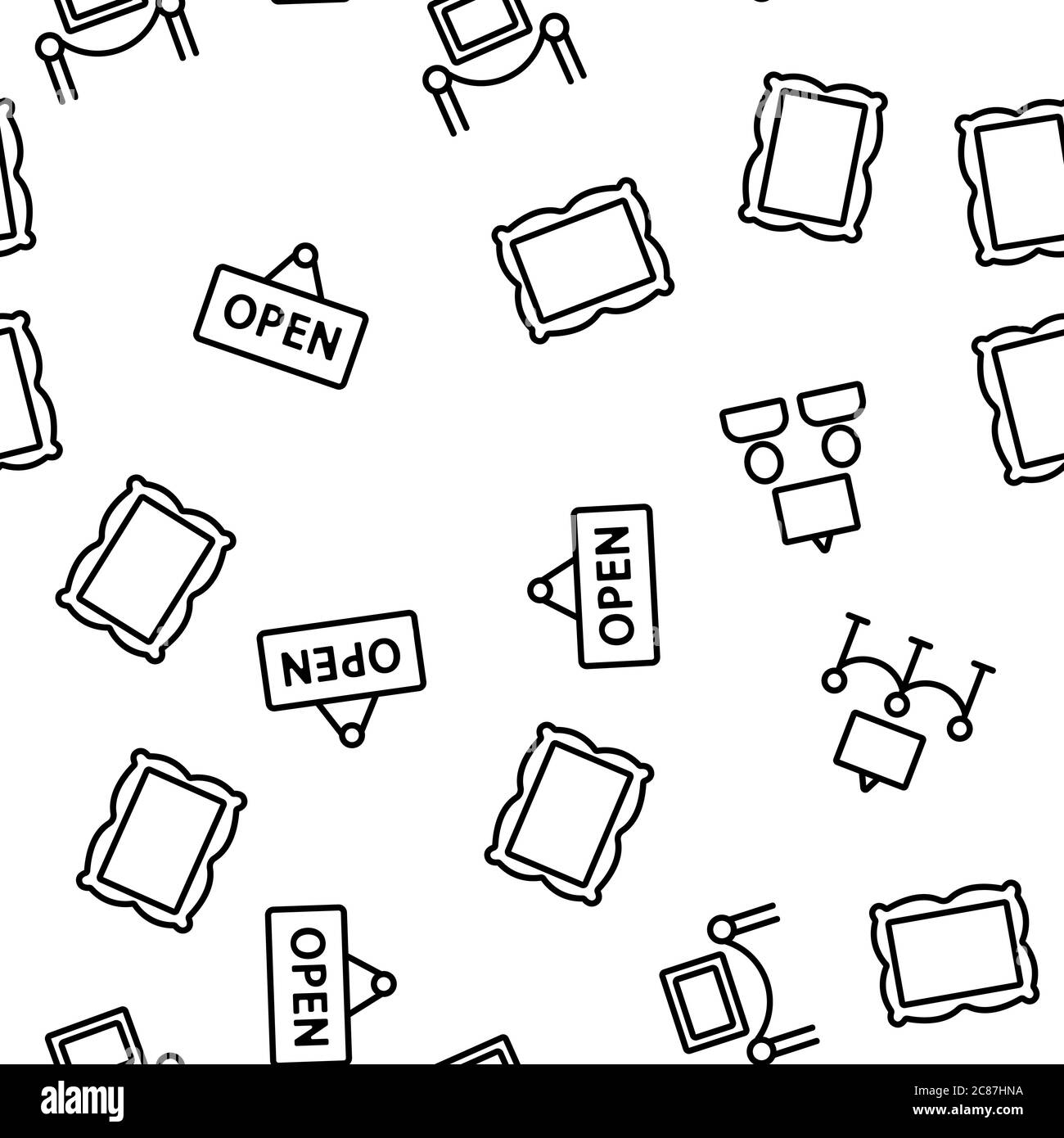 Exhibition And Museum Vector Seamless Pattern Stock Vector Image & Art ...