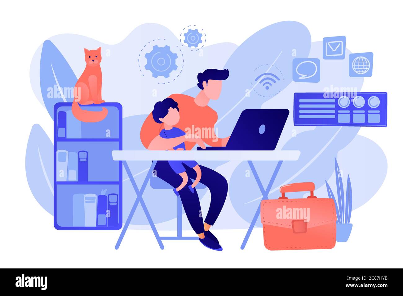 Remote worker concept vector illustration Stock Vector Image & Art - Alamy